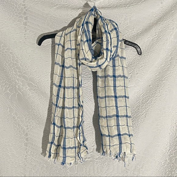 Club Monaco | Accessories | Club Monaco Fringe Wrap Scarf Blue While ...